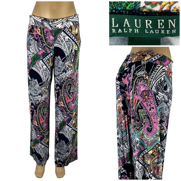 Lauren Ralph Lauren | Pants & Jumpsuits | Lauren Ralph Lauren Womens Medium Pants Bright Paisley ...